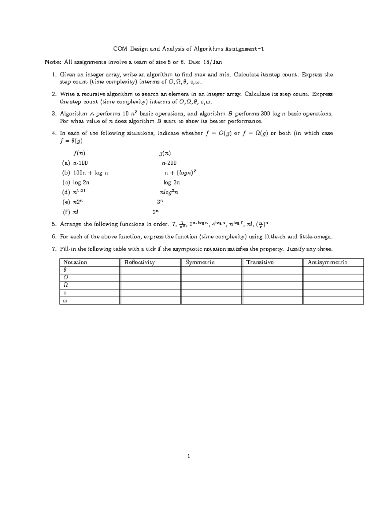 COM DAA Assignment 1: Design & Analysis of Algorithms Notes - Studocu