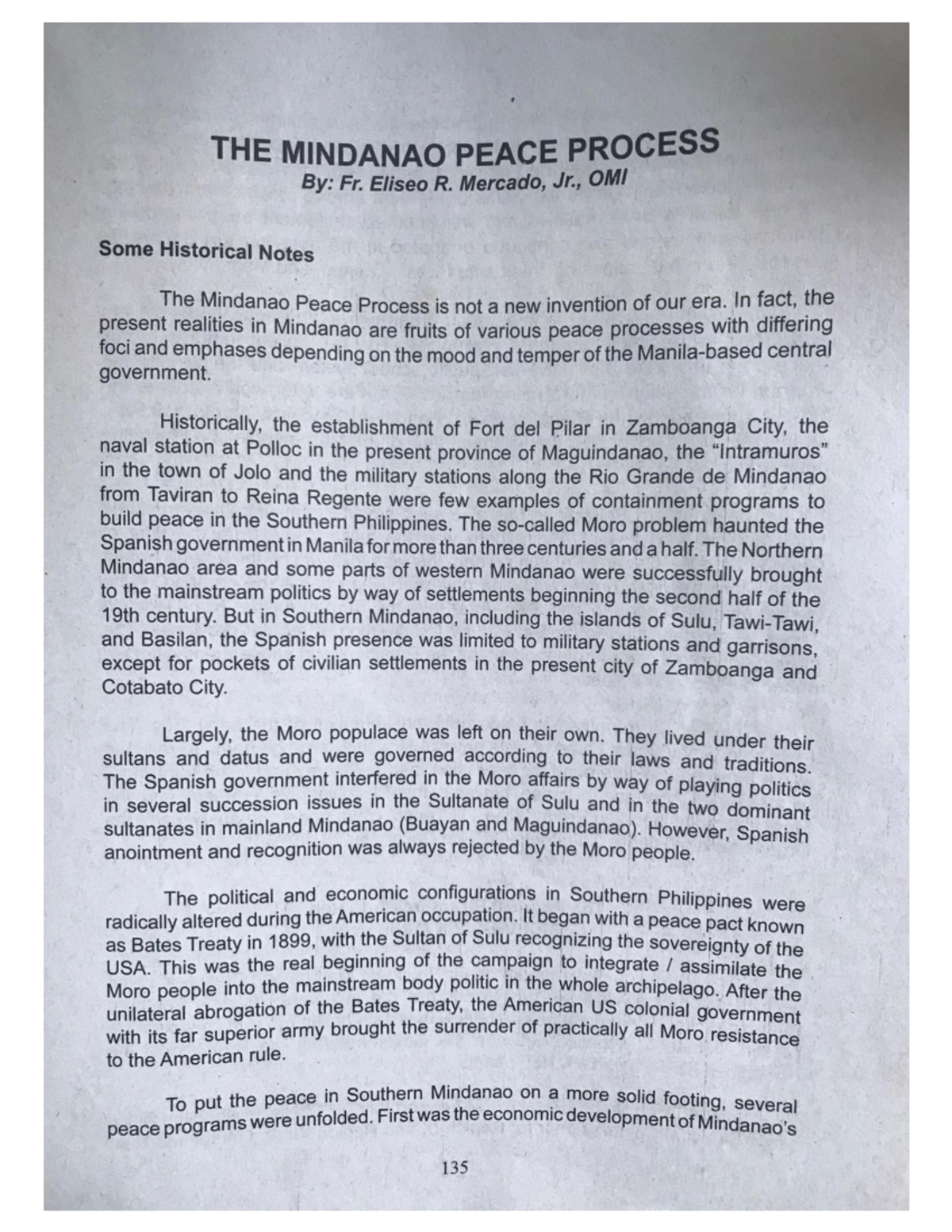 Historical Context of the Mindanao Peace Process: Key Developments ...