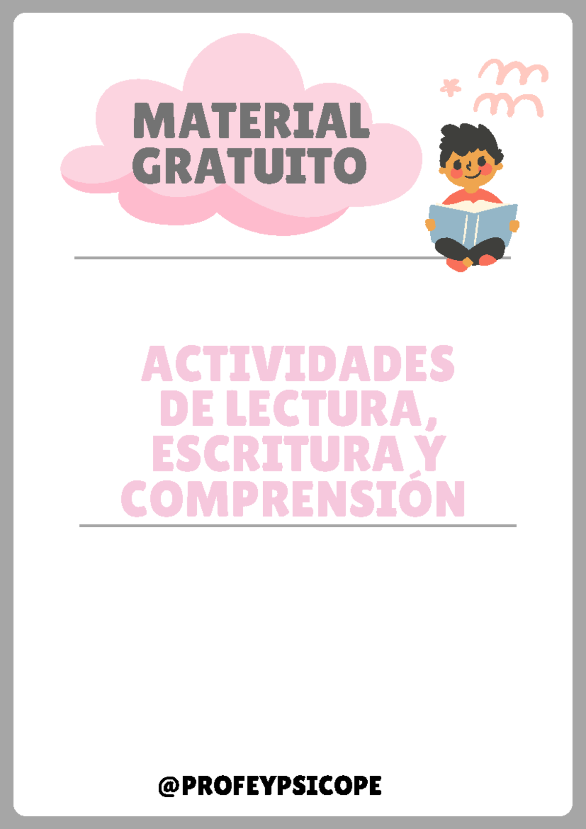 Actividades de Lectura y Escritura - Material Gratuito @PROFEYPSICOPE ...