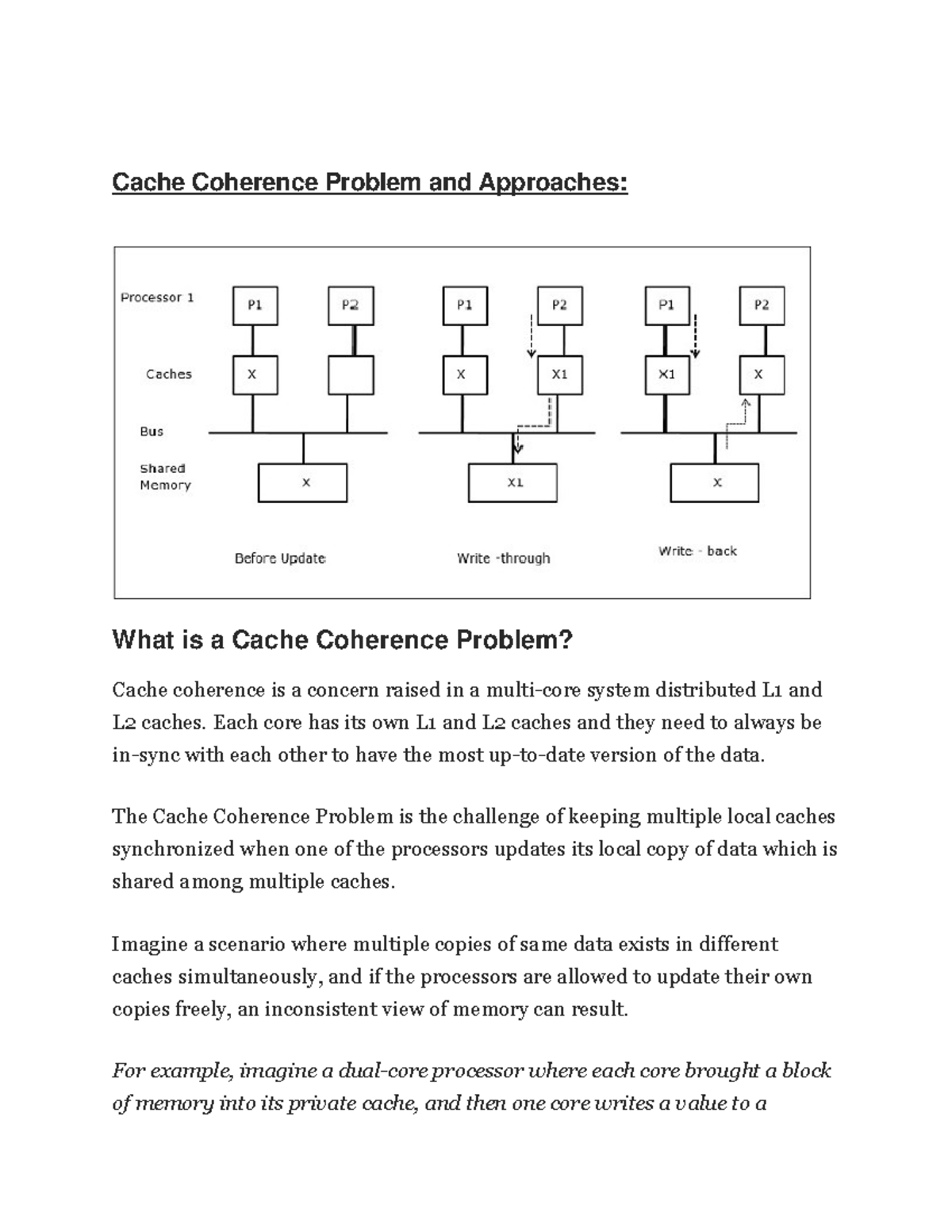 Cache coherence - COA notes - Cache Coherence Problem and Approaches ...
