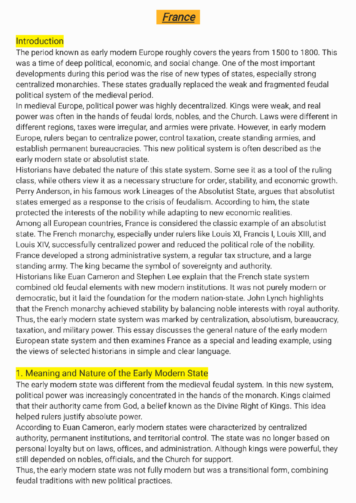 France's Absolutist State System: An Overview of Early Modern Politics ...