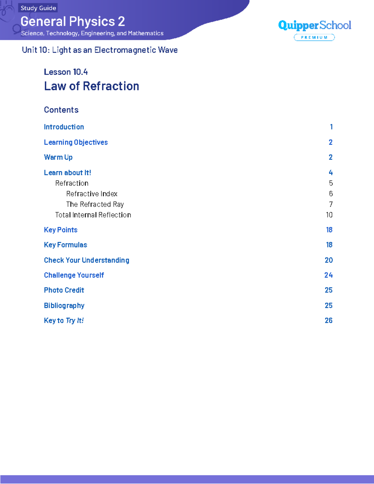 PHY2-11 12-Q4-1004-SG-FD - Law of Refraction Lesson 10. Introduction ...