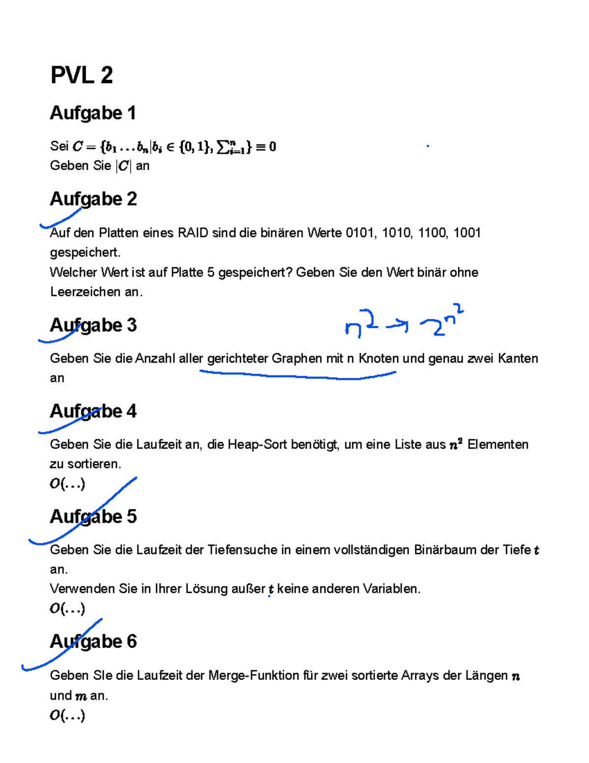 GDI-PVL Aufgaben - Die Aufgabe von Prüfungsvorleistung - PVL 2 Aufgabe 1 Sei C = {b 1 ... bn|bi ...