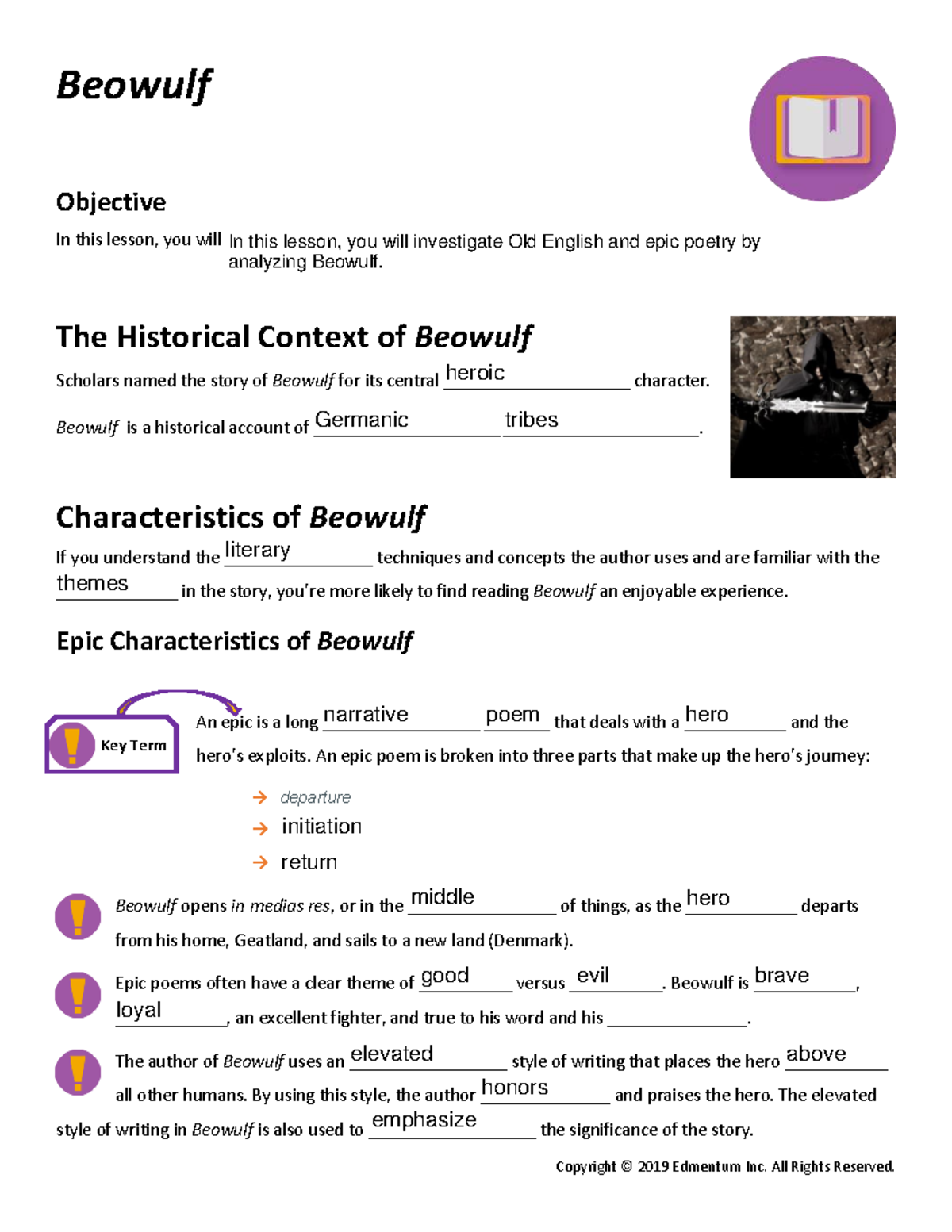 Beowulf: Analyzing Epic Poetry and Literary Techniques - Studocu