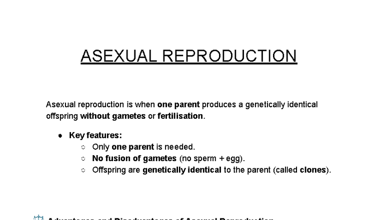Chapter 16 Notes-7: IGCSE Biology Reproduction Overview - Studocu