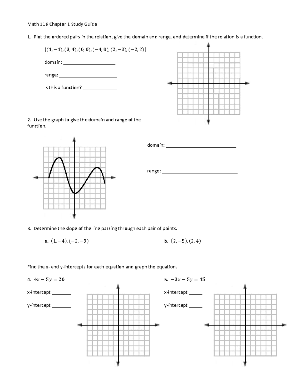Math 116 Final Exam Chapter 1 Study Guide and Review Guide - Studocu