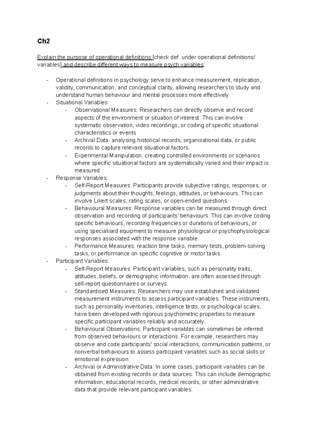 Psych 101 Chapter 2: Understanding Operational Definitions and ...