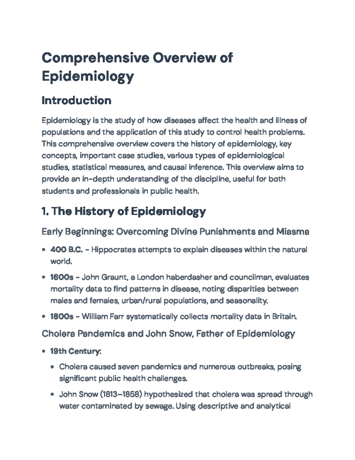 Comprehensive Overview of Epidemiology: Key Concepts and Case Studies - Comprehensive Overview ...