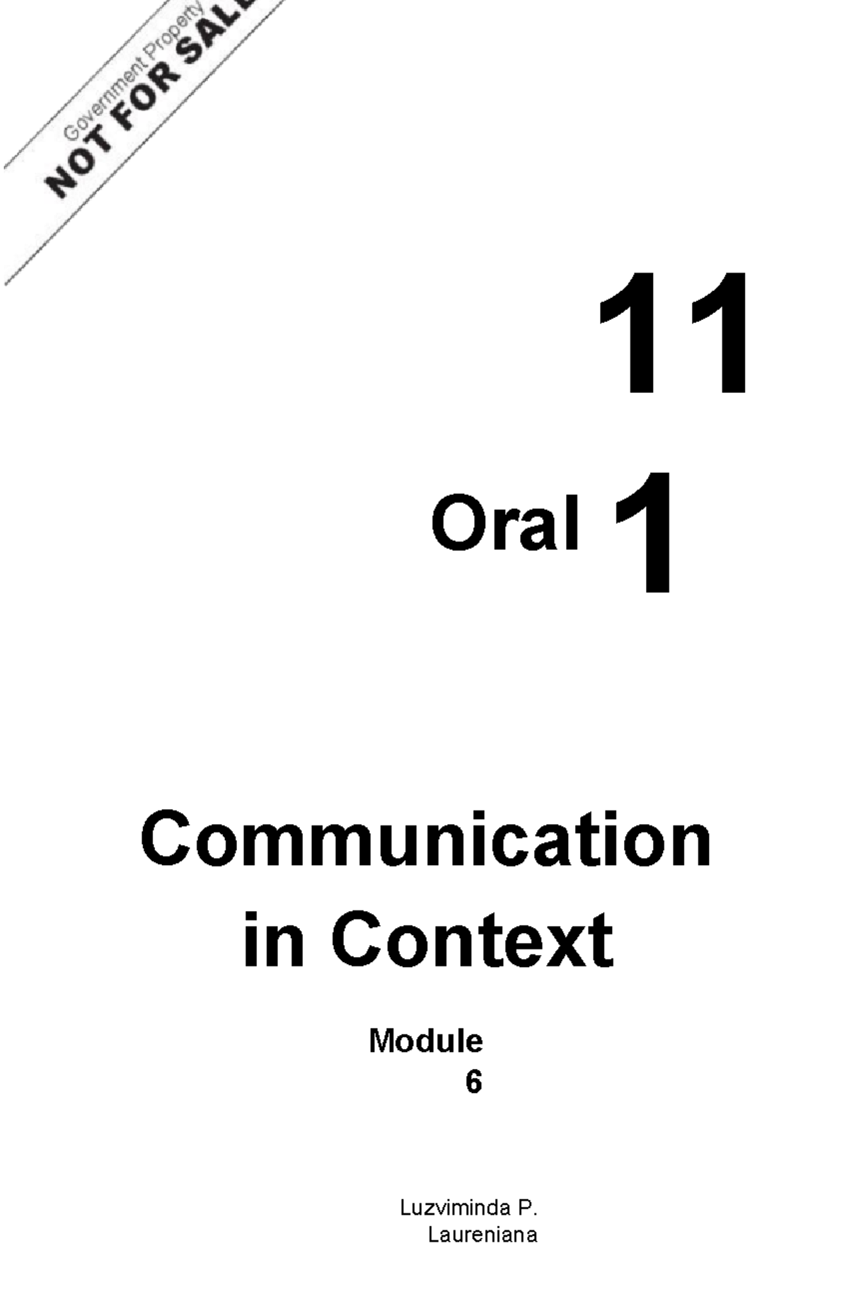 EN11/12OC-Ifj17 Oral Communication Module 6: Types of Speeches and ...