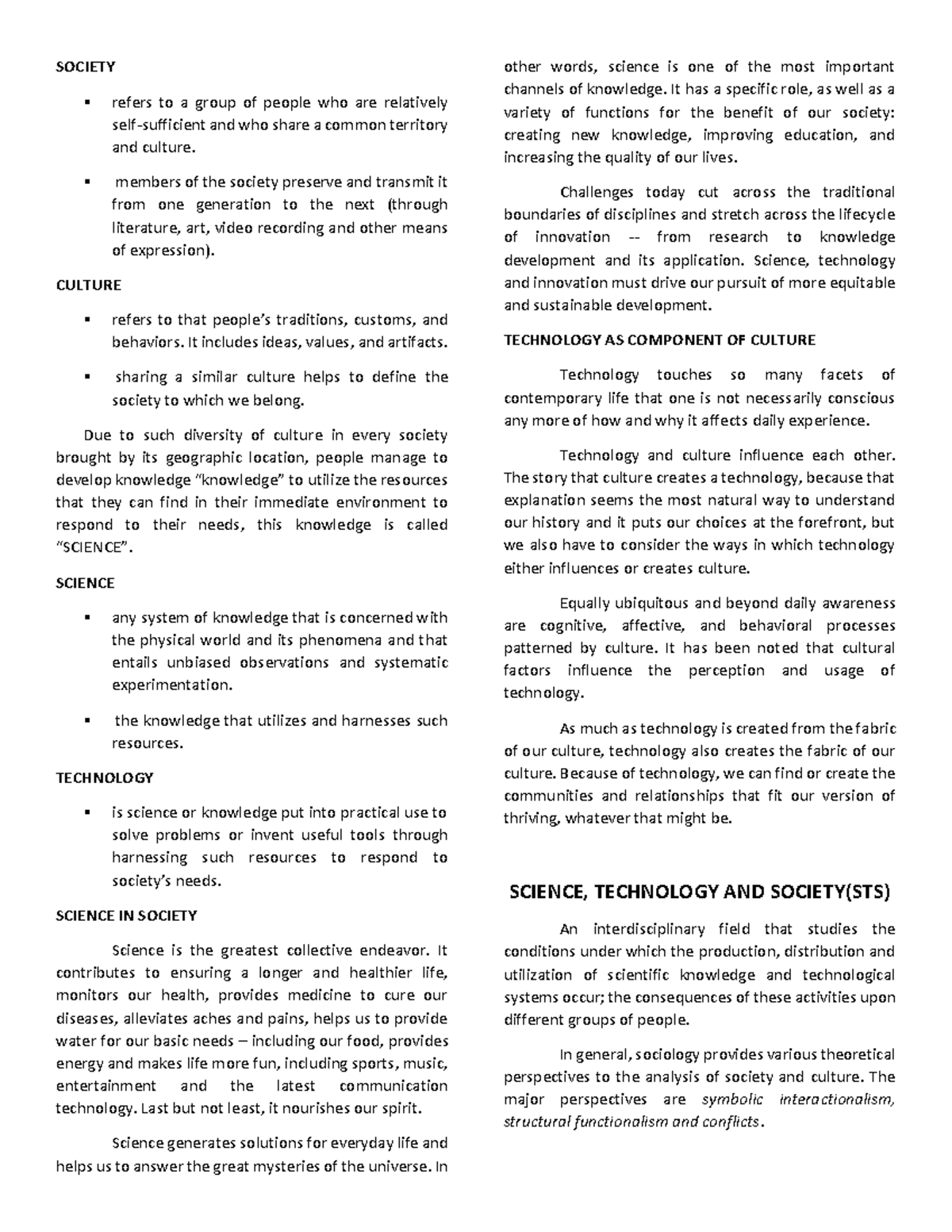 SOCI 101: Social Dimensions of Science, Technology, and Society - Studocu