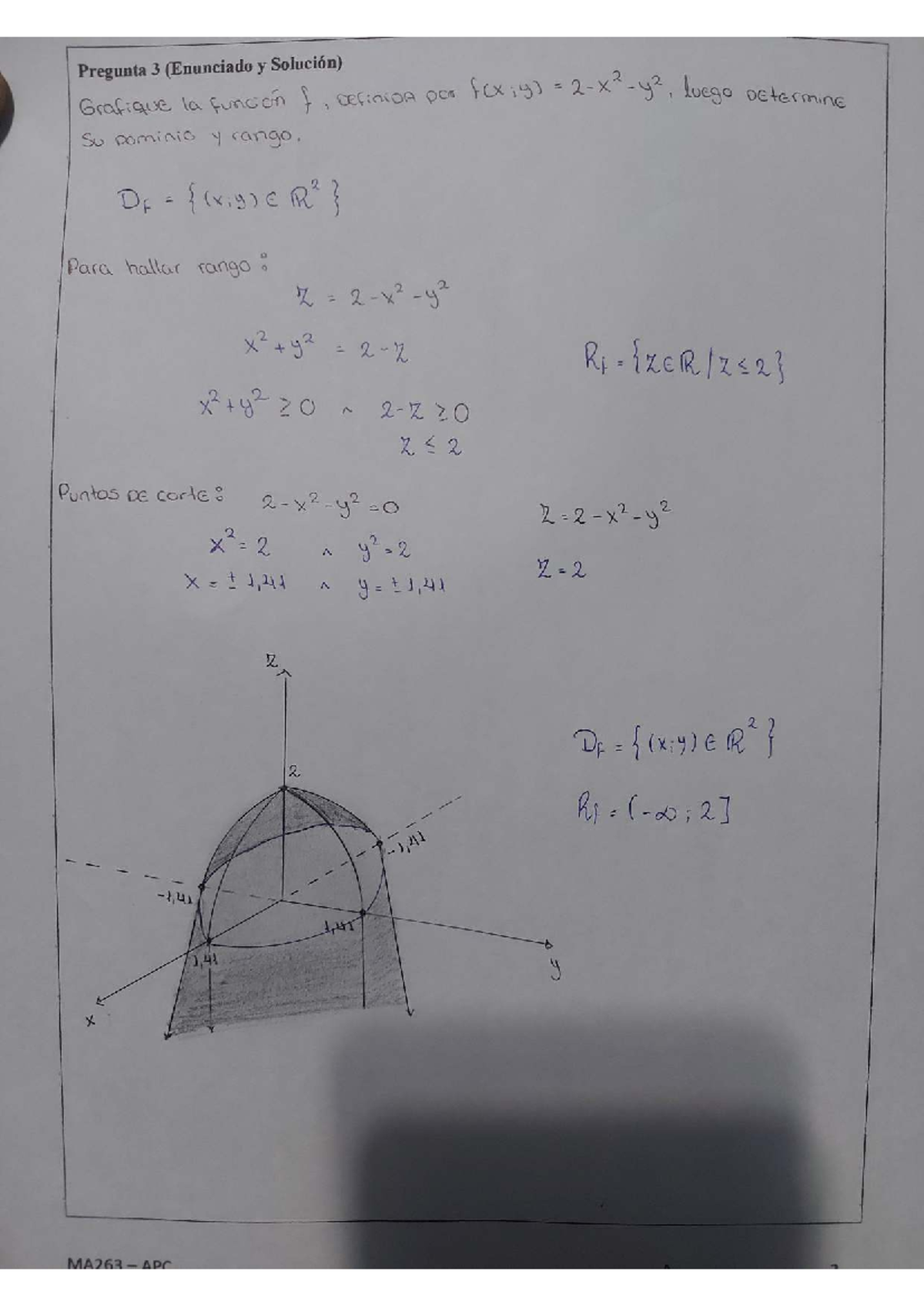 Trabajos de Cálculo MA263: Enunciados y Soluciones Detalladas - Studocu