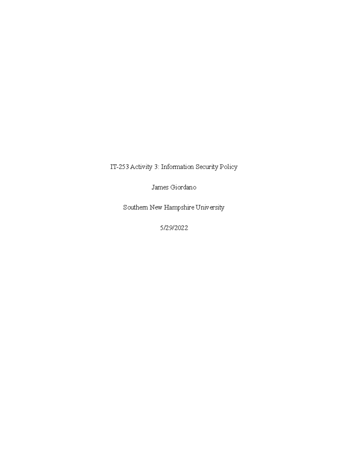 IT-253 Activity 3: Analysis of EPA Information Security Policy - Studocu