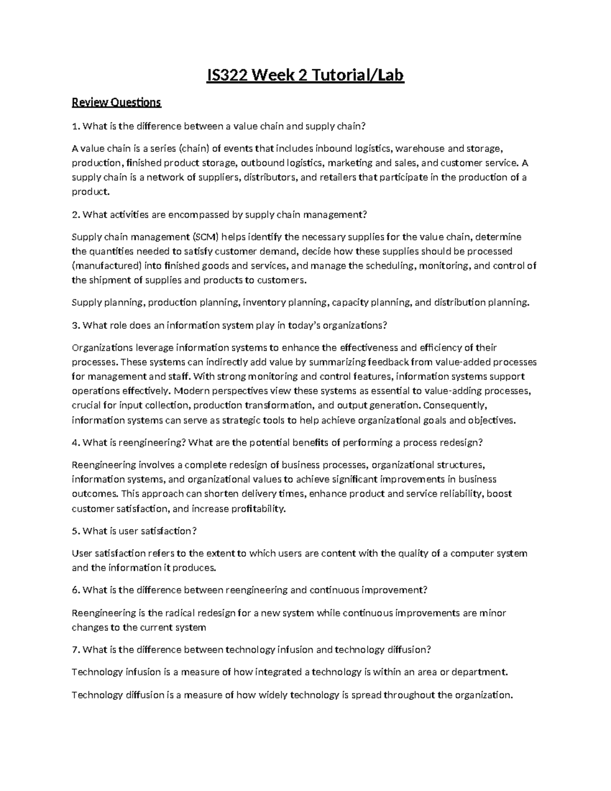 IS322 Week 2 Tutorial and Lab - IS322 Week 2 Tutorial/Lab Review ...