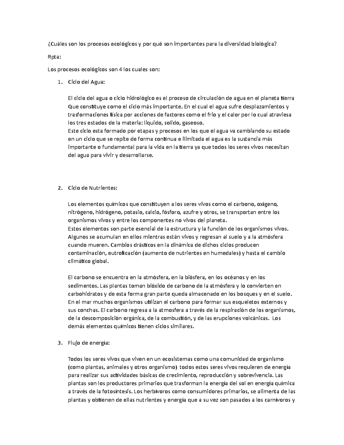 Cuáles son los procesos ecológicos y por qué son importantes para la ...