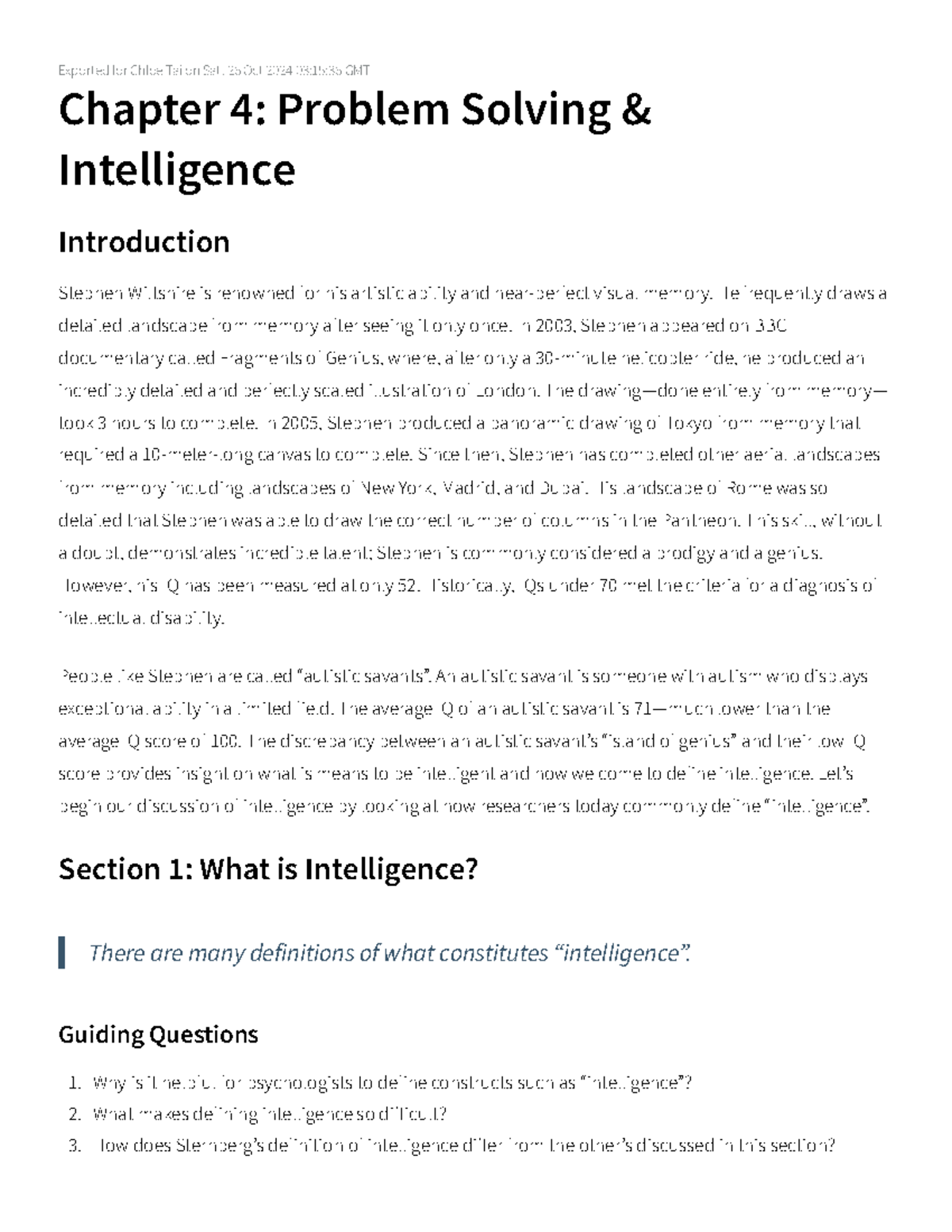 Chapter 4: Problem Solving & Intelligence Overview (PSY 101) - Studocu