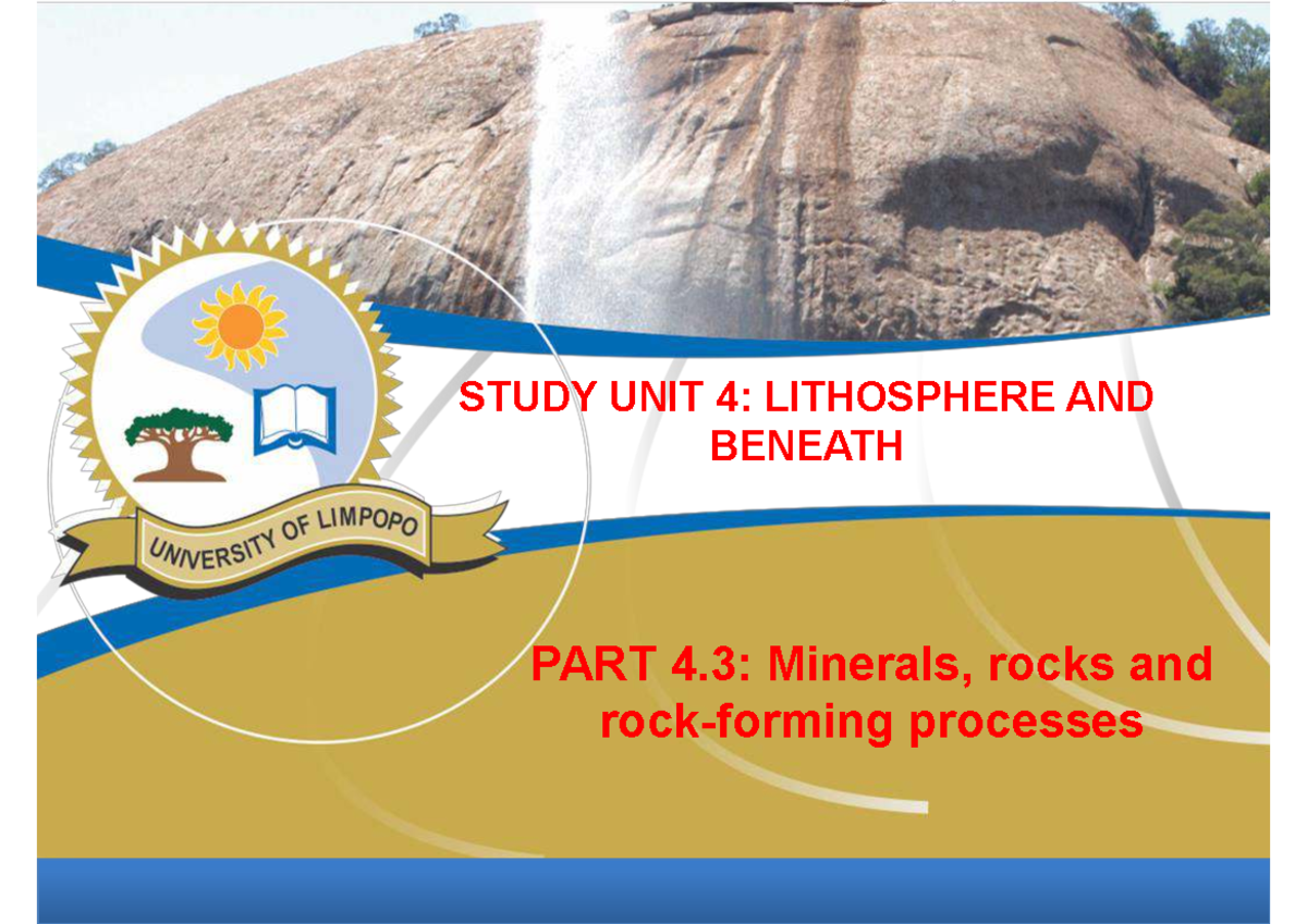 Study Unit 4: Lithosphere and Minerals - Studocu