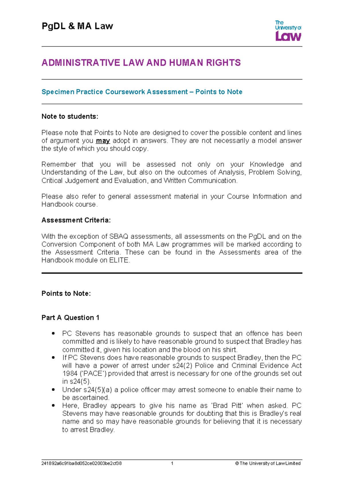 Administrative Law and Human Rights: Key Points for Coursework ...