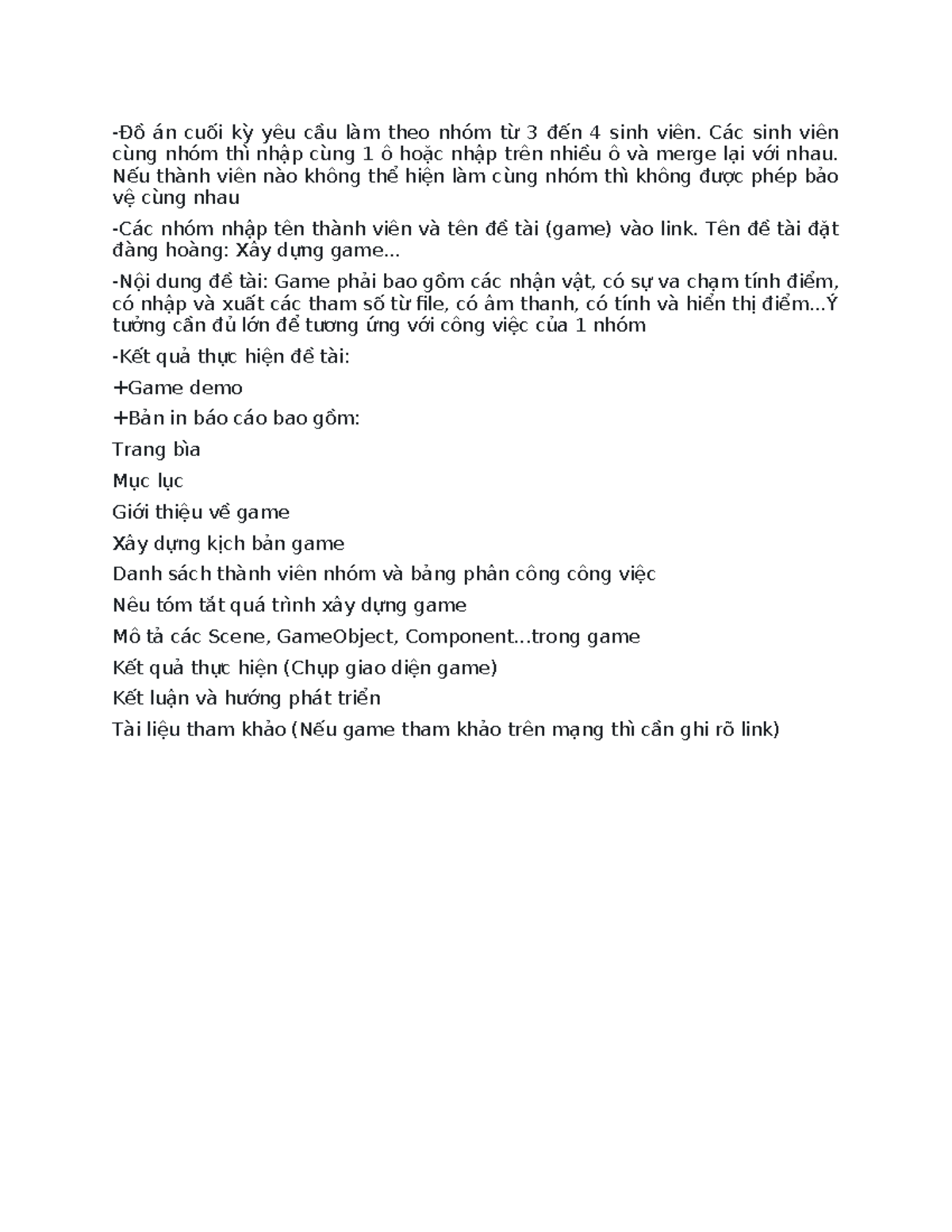 Project - 110 -Đồ án cuối kỳ yêu cầu làm theo nhóm từ 3 đến 4 sinh viên ...