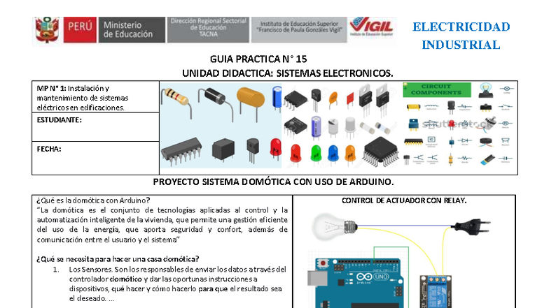 MP 1: Práctica de Sistemas Electrónicos con Arduino y Relés - Studocu