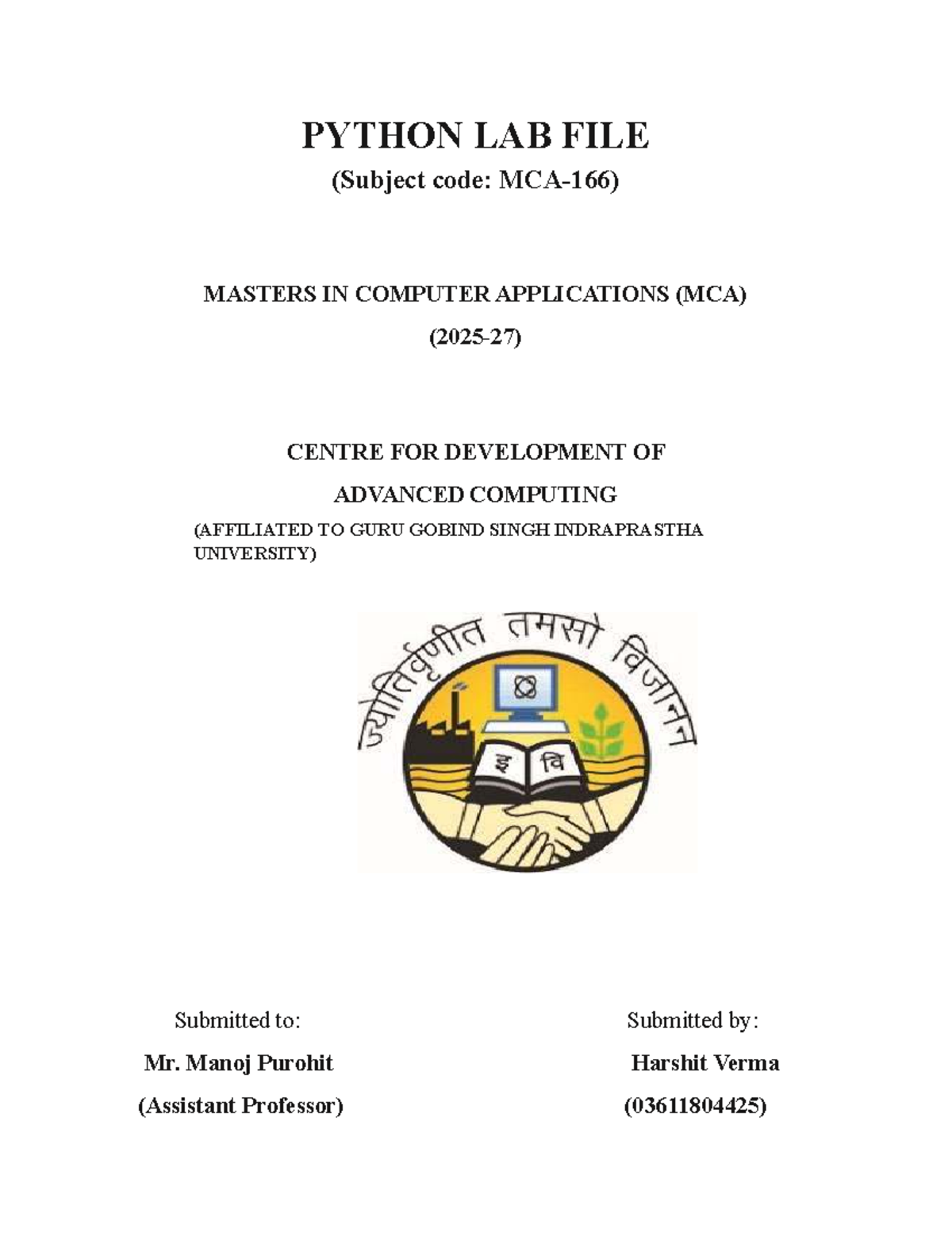 Python Lab frontpage - bbbbbbbbbbbbbb - Master of computer application ...