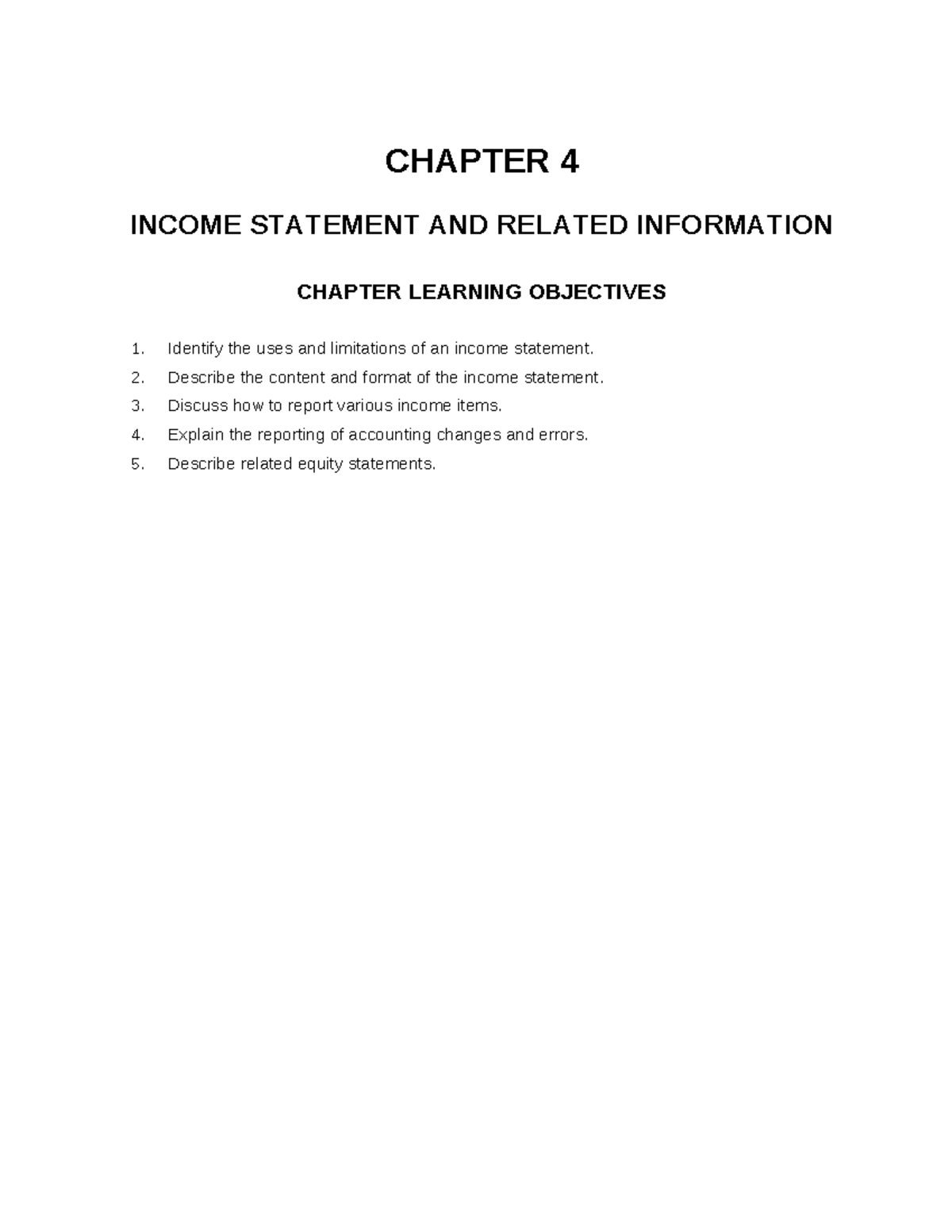 Kieso Test Bank C04 - Income Statement Practice Test Material - Studocu