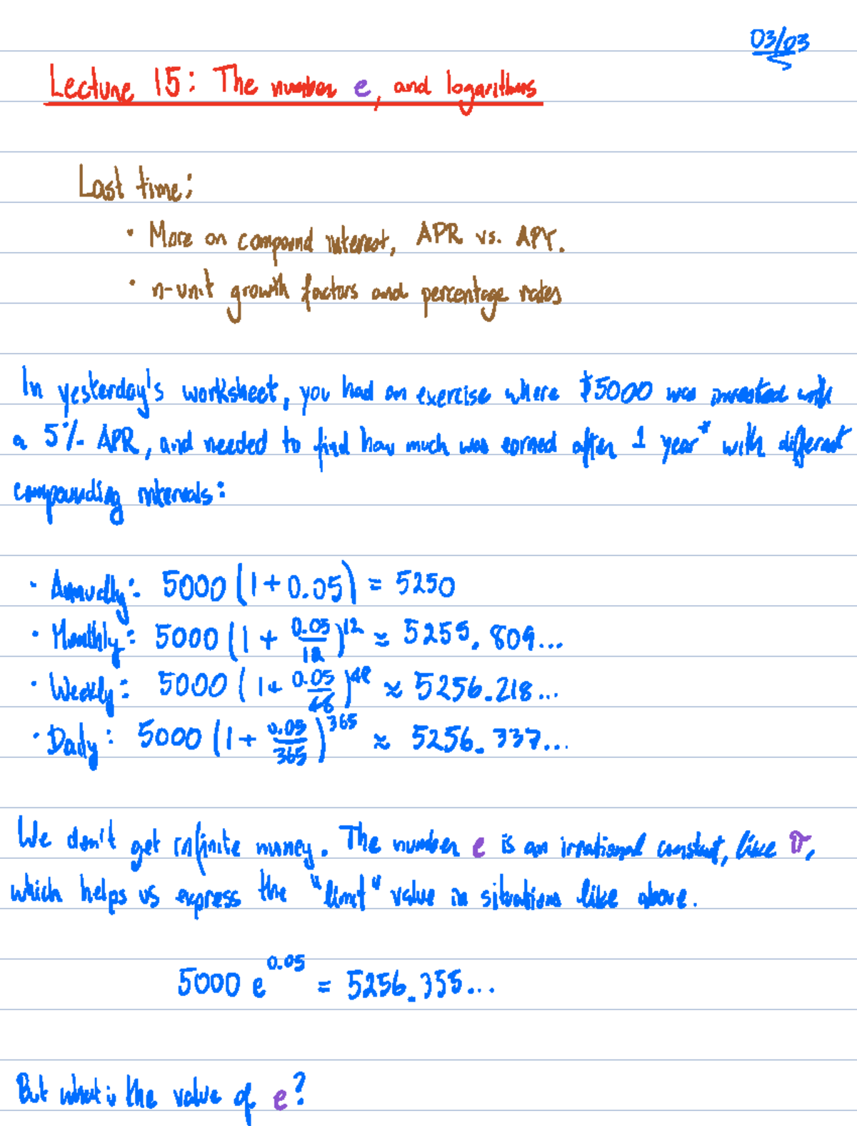 0403 Lecture 5: Logarithms and Compound Interest - Studocu
