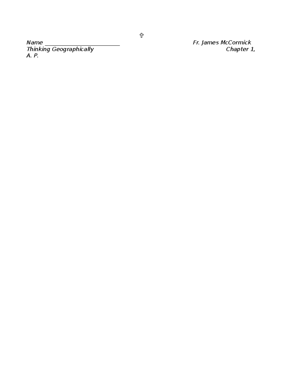 AP Human Geography Chapter 1 Notes by Fr. James McCormick - Studocu