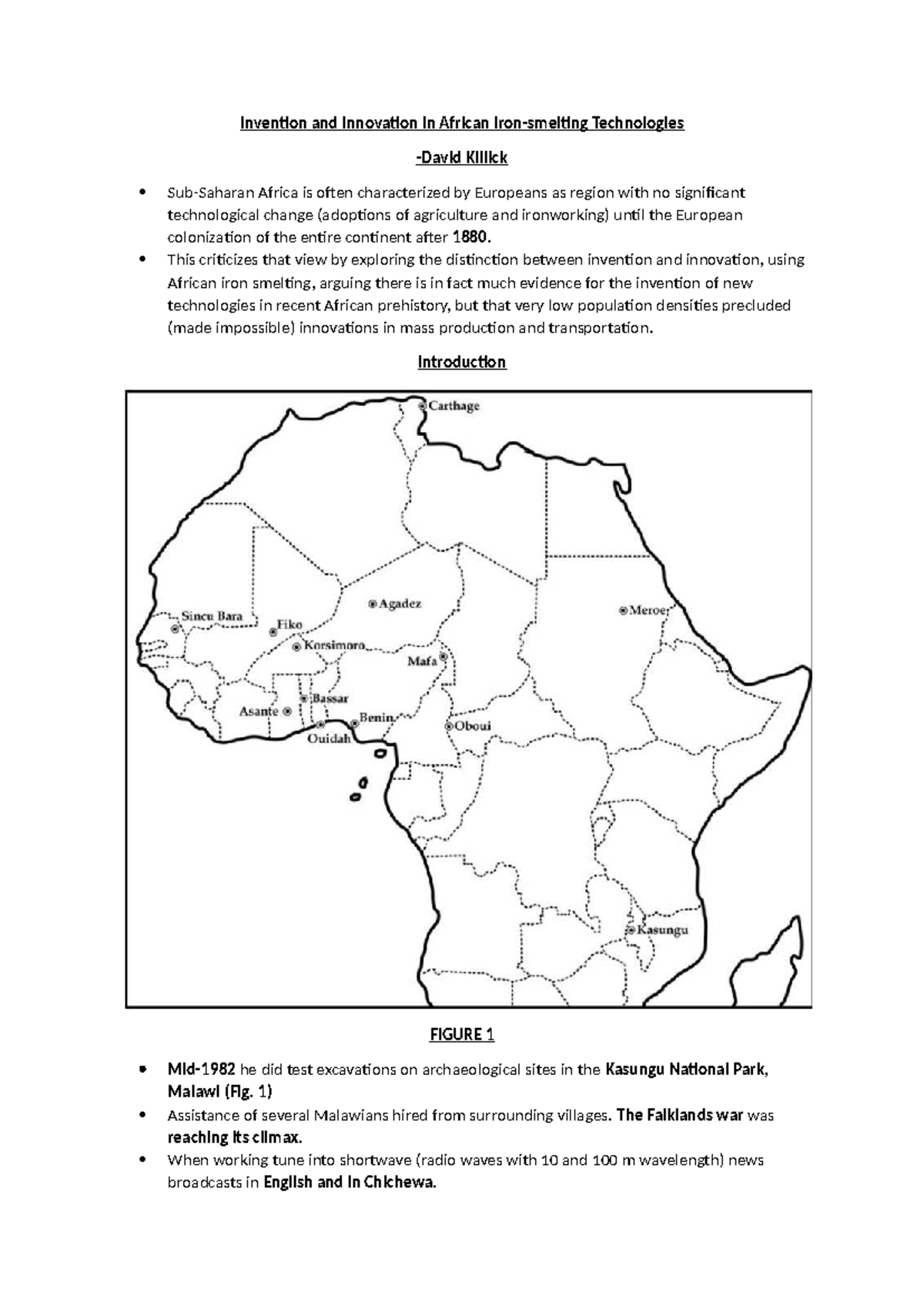 WEEK 3 HAS 110 - Invention and Innovation in African Iron Technologies ...