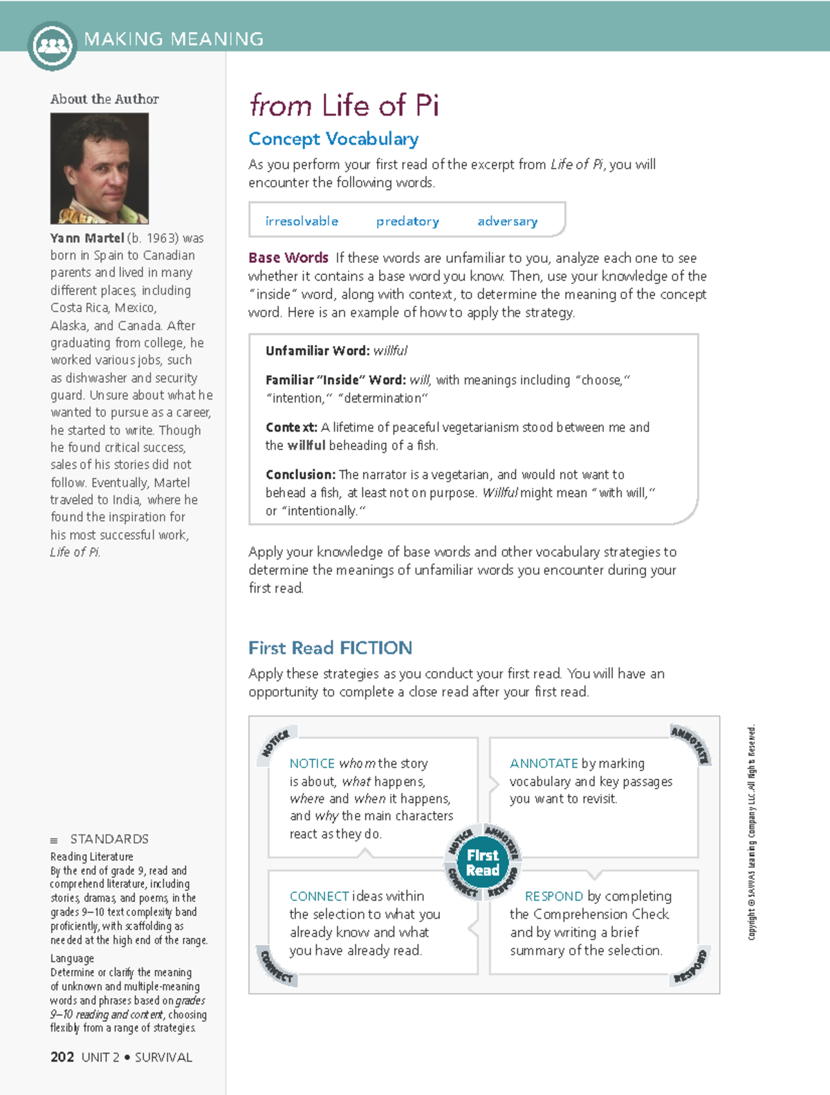 Life of Pi (ENG 101) Chapter Excerpt Analysis: Survival Strategies ...