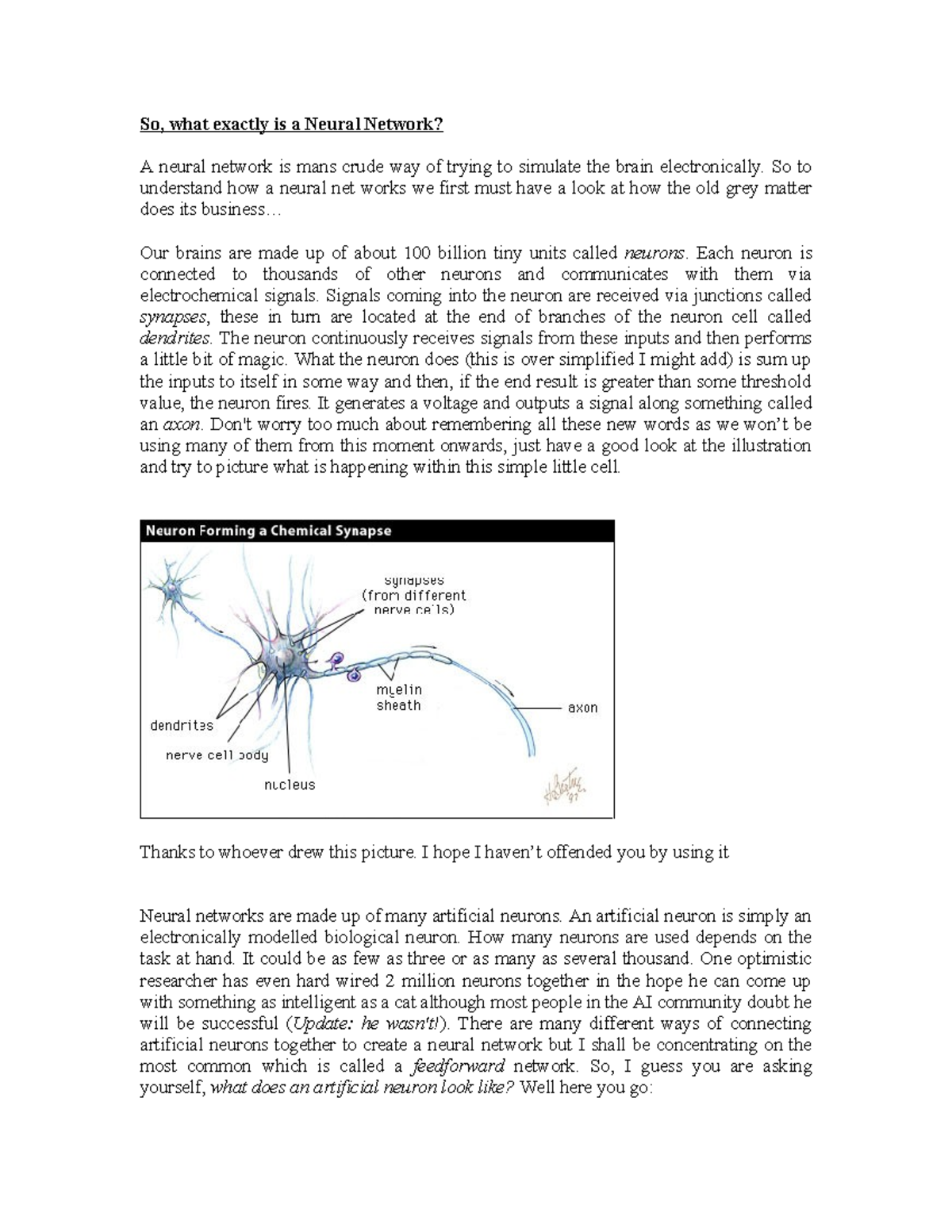 Artificial Neural Network Tutorial: Understanding Neurons and Networks - Studocu