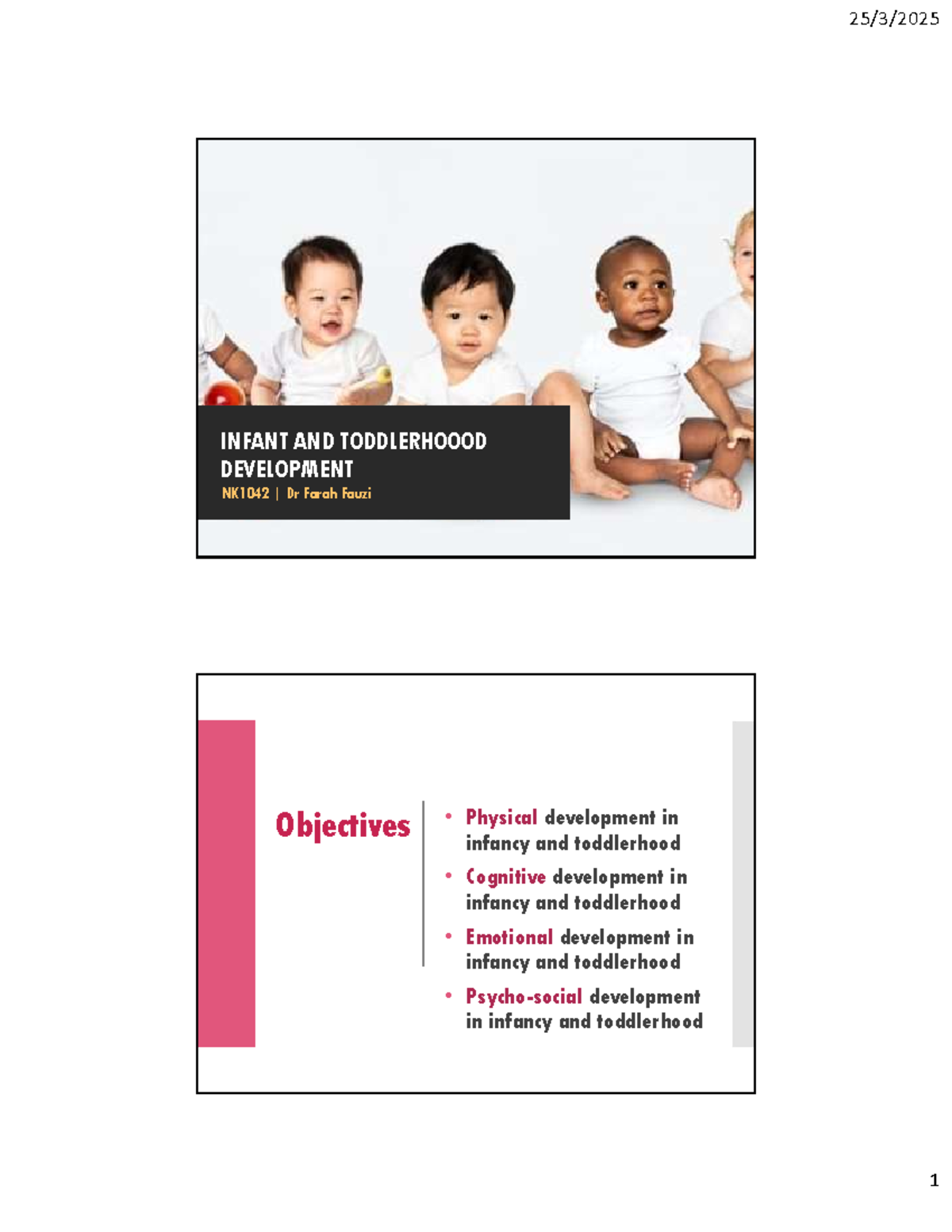 INFANT AND DEVELOPMENT NK1042: Growth in Infancy & Toddlerhood - Studocu