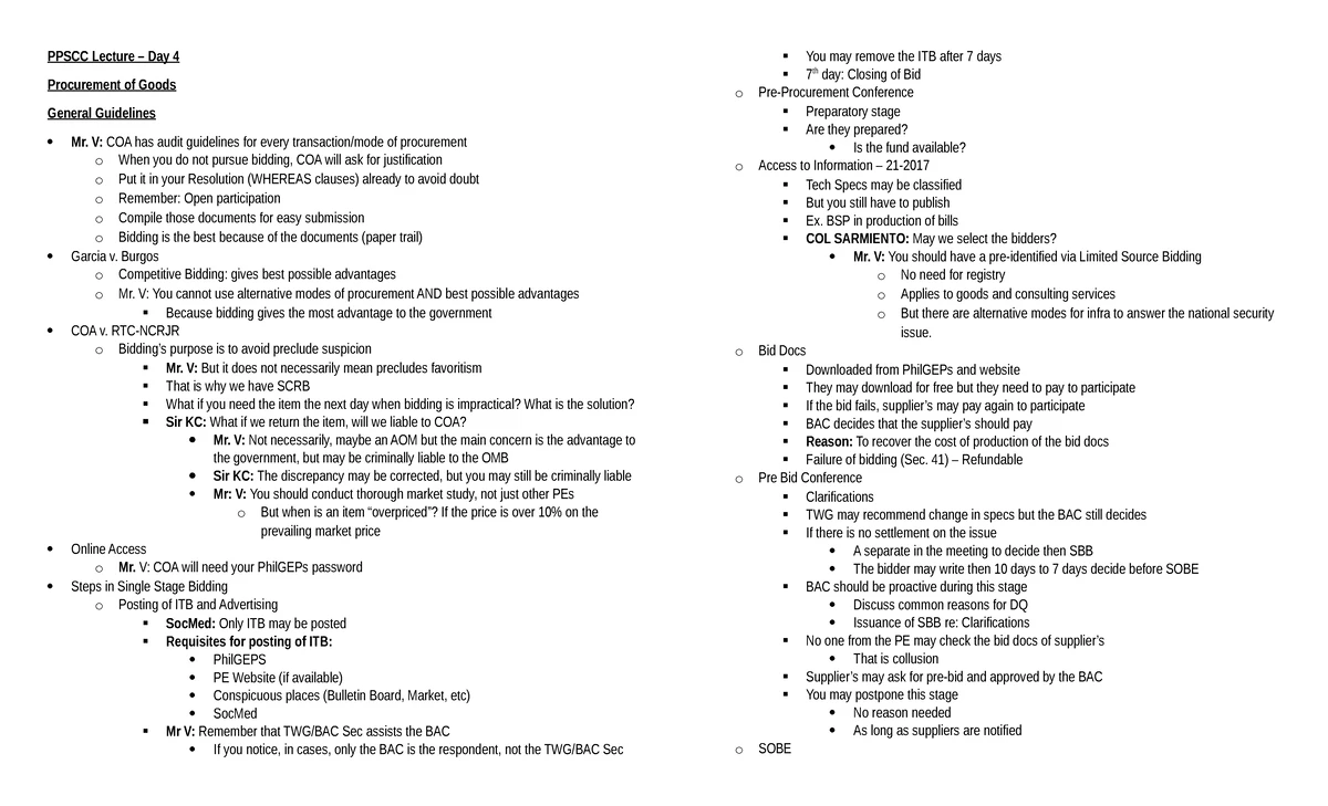 PPSCC Level 1 Reviewer: Understanding Government Procurement Functions - Studocu