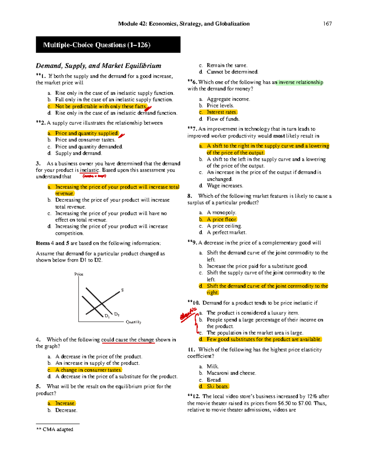 Module 42: Economics, Strategy, and Globalization - Practice Questions ...