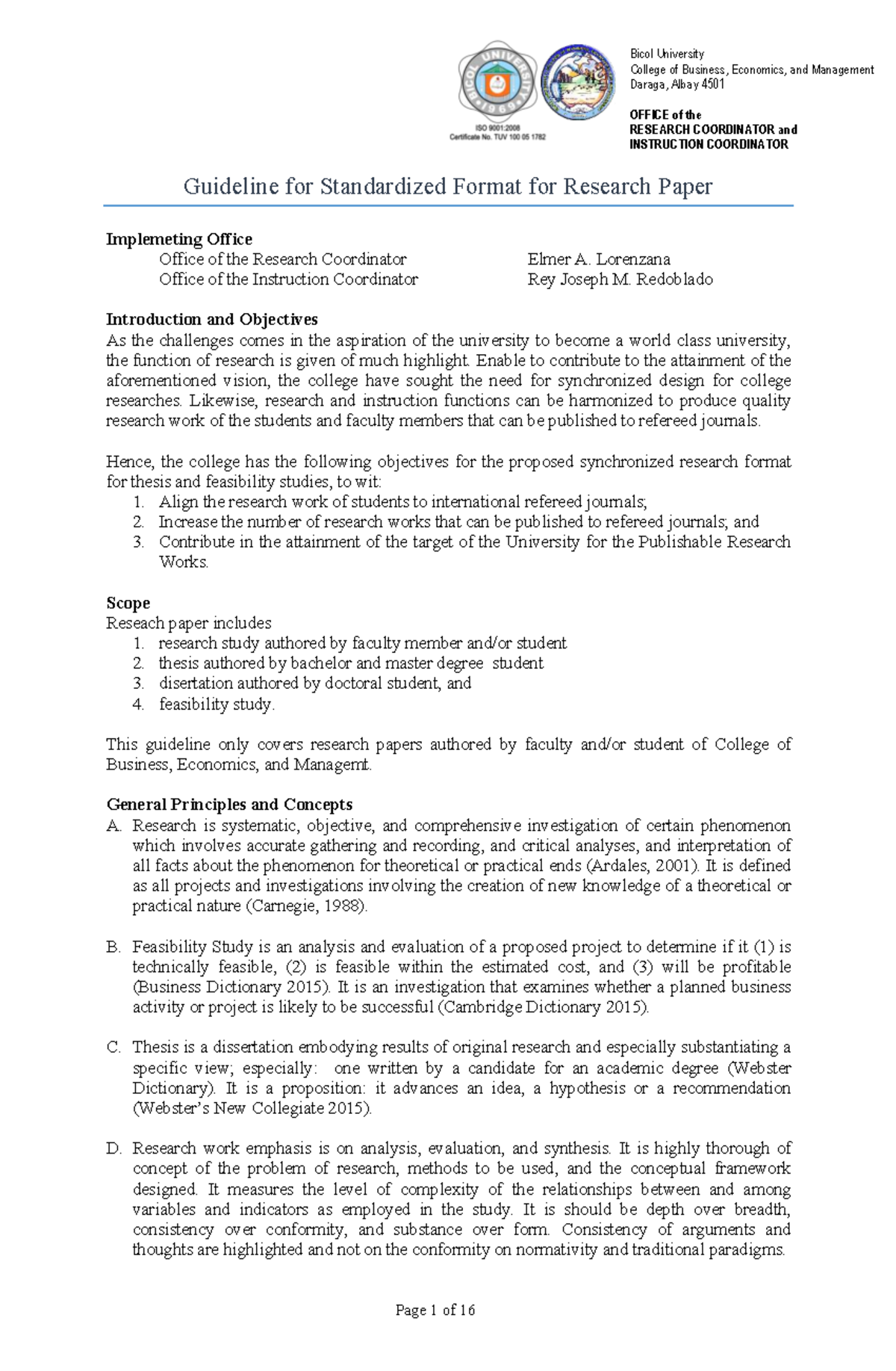 Guidelines for Research Paper Format (BU CBEM) - Studocu