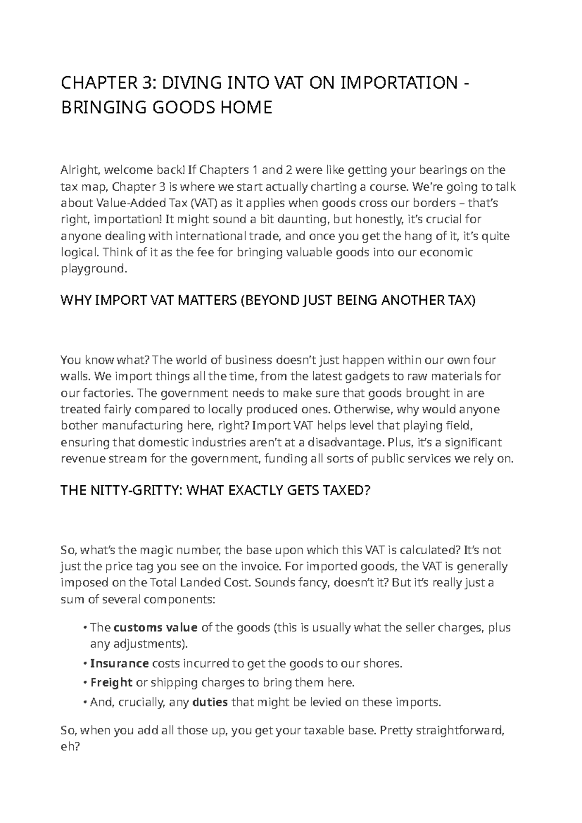 Business and Transfer Taxes CH 3: Understanding Import VAT - Studocu