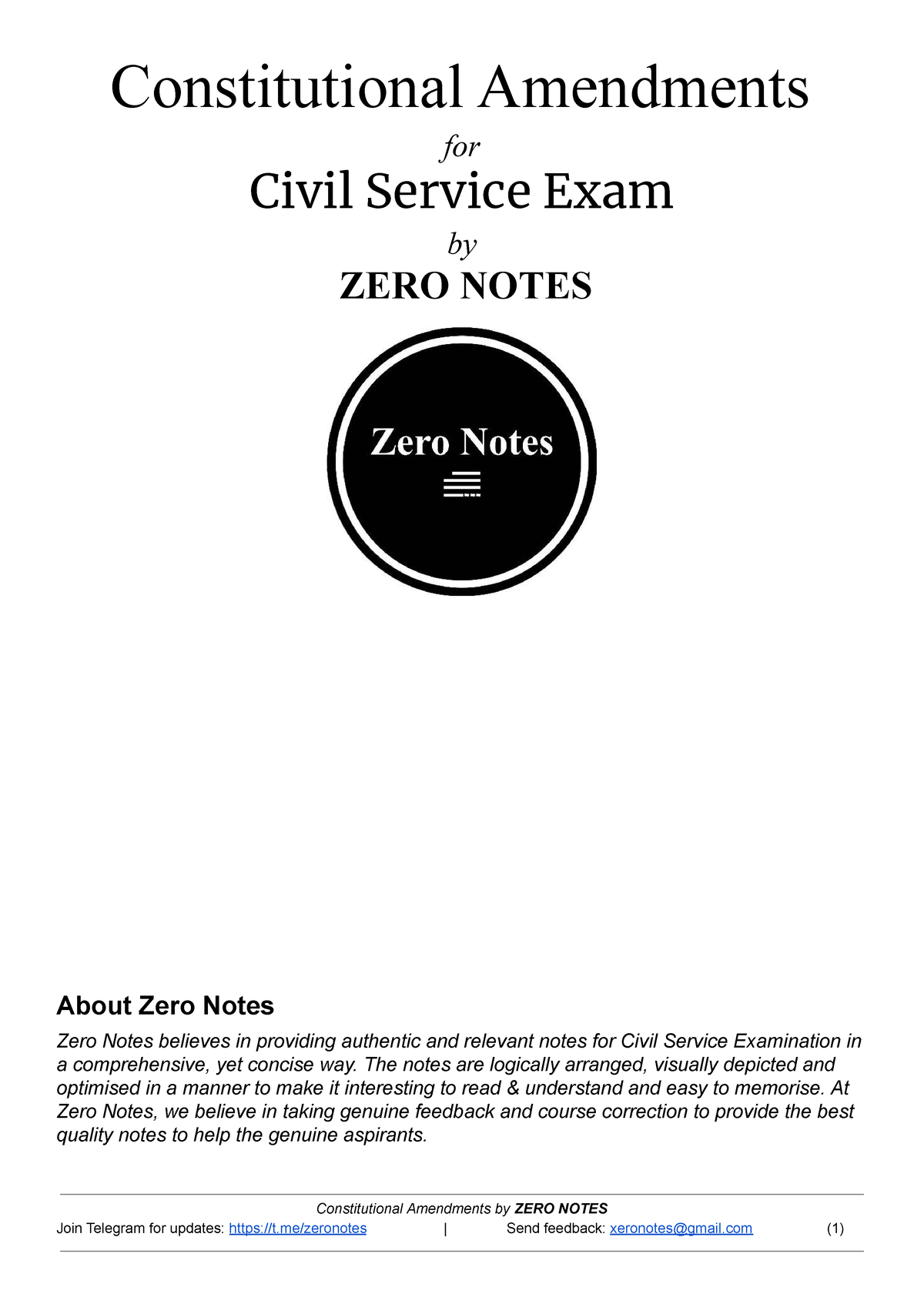Constitutional Amendments Overview for Civil Service Exam - ZERO NOTES ...