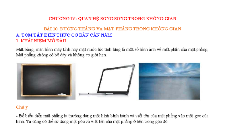 FULL CHƯƠNG IV: QUAN HỆ SONG SONG TRONG KHÔNG GIAN - TÓM TẮT KIẾN THỨC ...