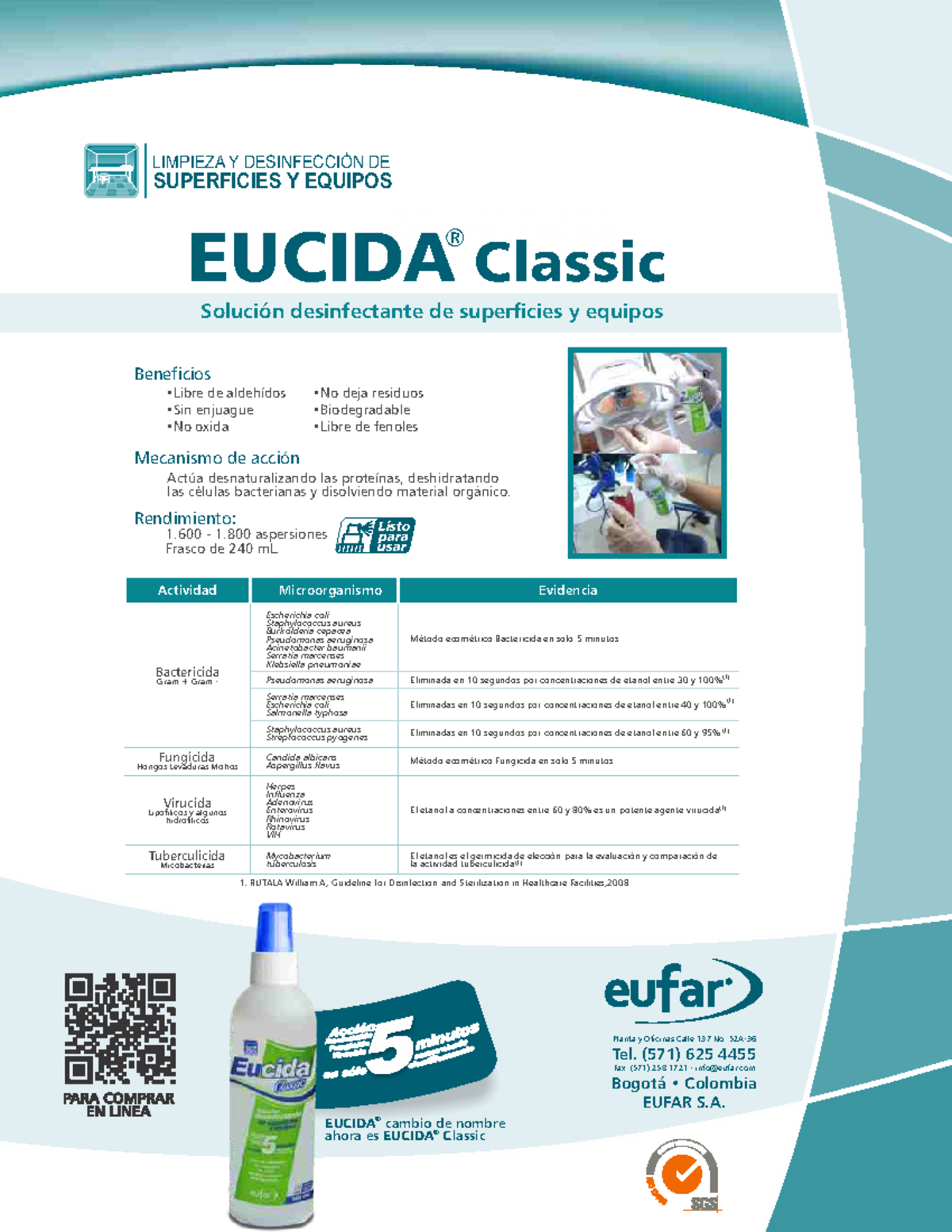 Ficha Tecnica Eucida Classic - Planta y Oficinas Calle 137 No. 52A- Tel. (571) 625 4455 Fax ...