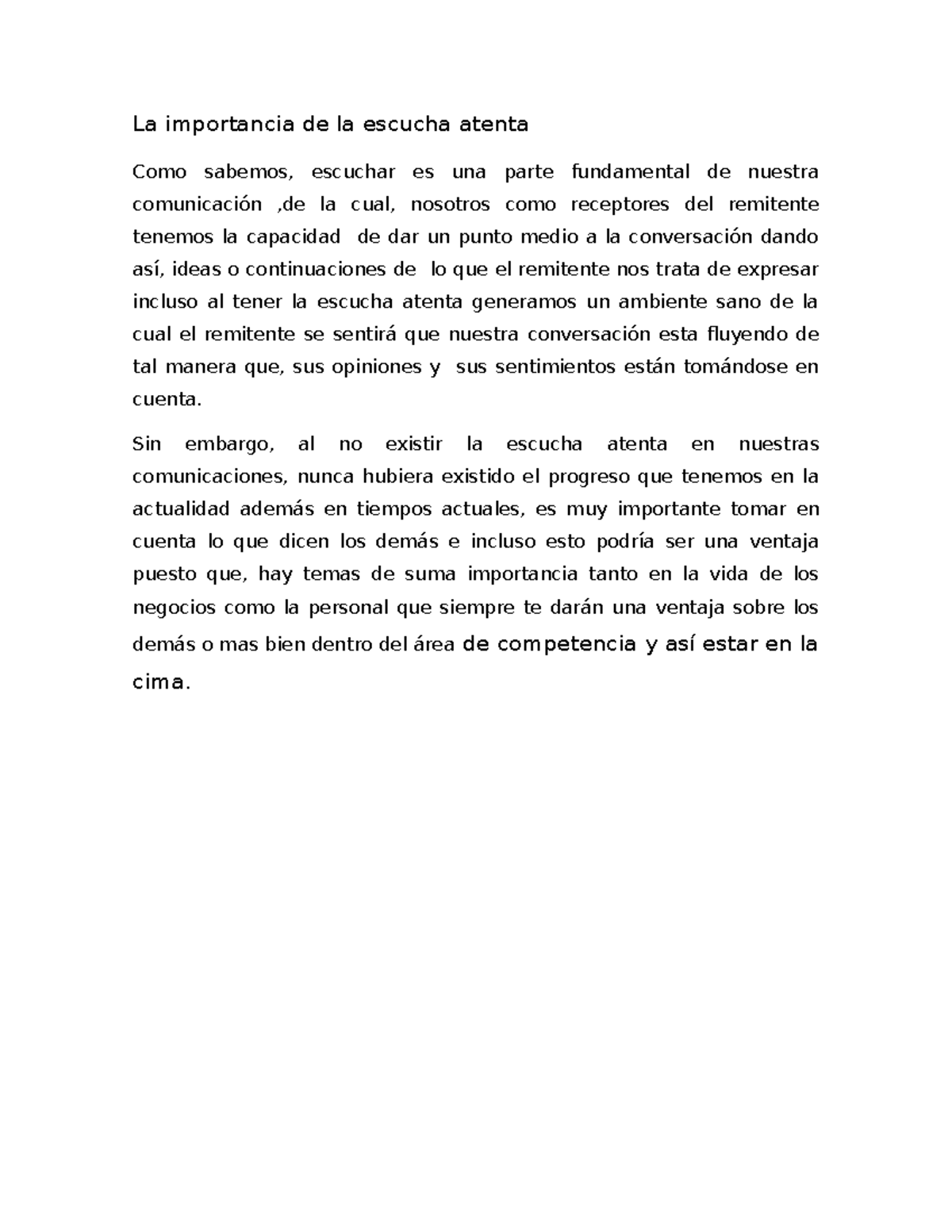 La Importancia de la Escucha Atenta en la Comunicación Asertiva - Studocu