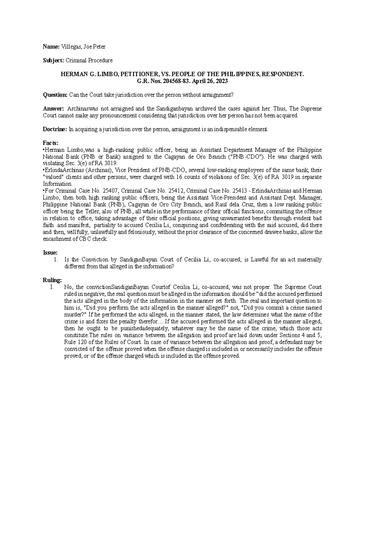 2D Crim Pro Digest: Key Cases and Jurisdictional Issues - Studocu