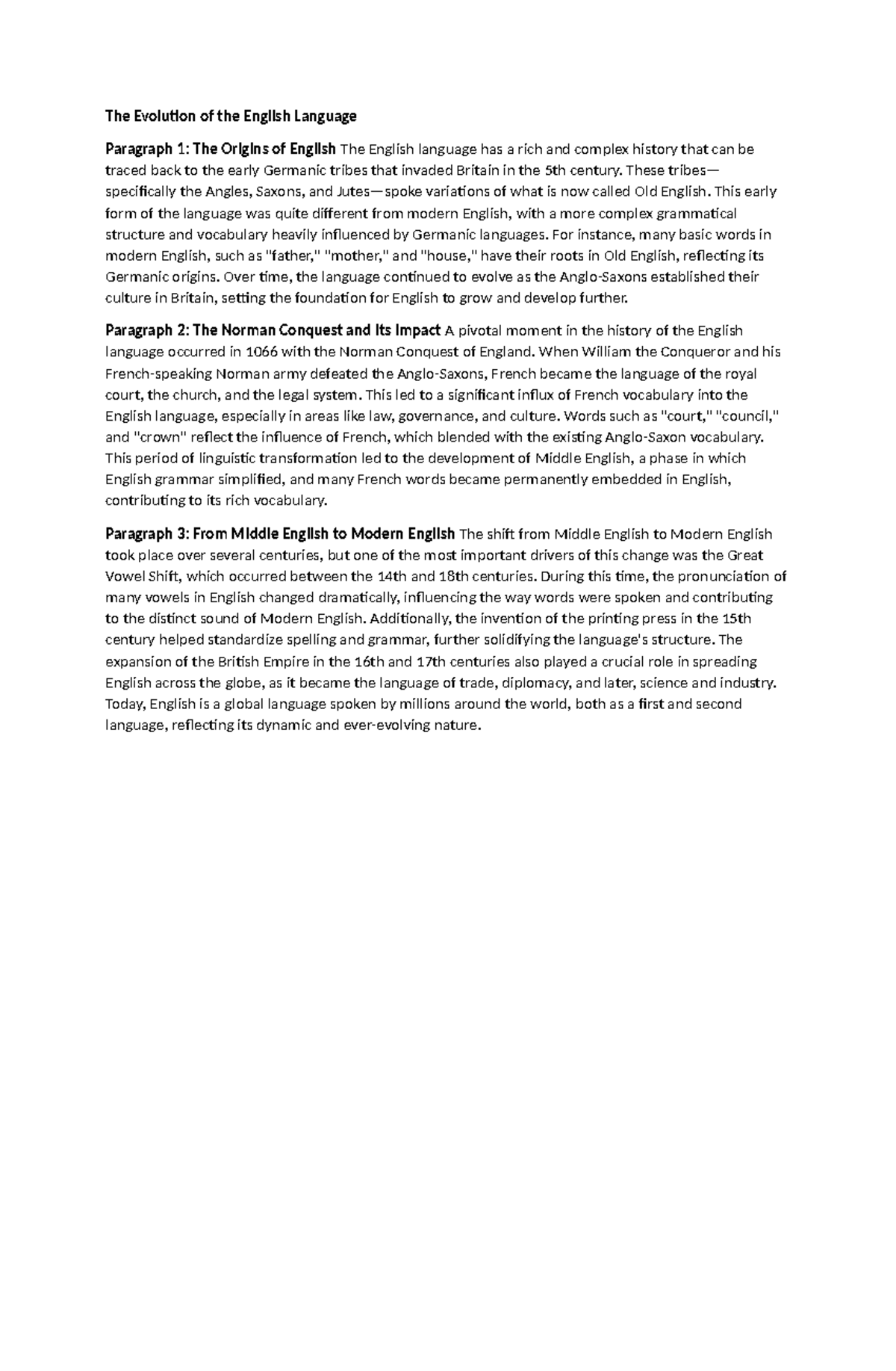 The Evolution of the English Language - The Evolution of the English ...