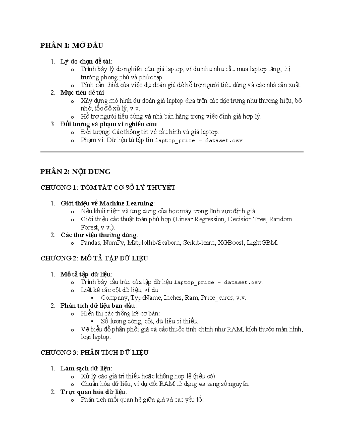 Mẫu Báo Cáo Python: Dự Đoán Giá Laptop Dựa Trên Dữ Liệu - Studocu