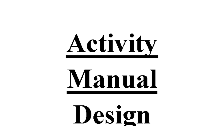 Activity Manual: Design Thinking & Innovation Techniques (DTI) - Studocu