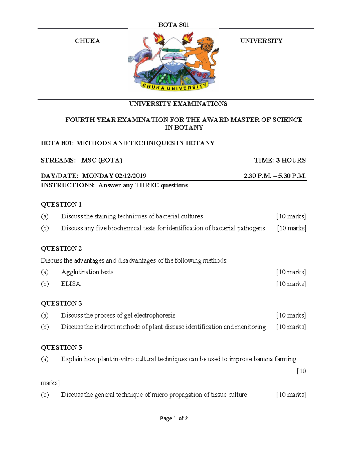 BOTA 801 - Revision Notes for Methods and Techniques in Botany Exam ...