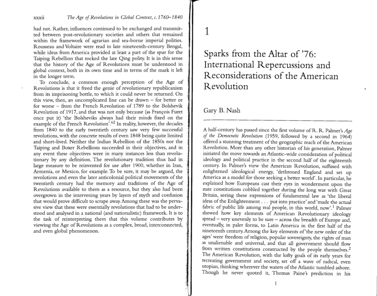 The Age of Revolutions: Global Context and Impacts (HIST 201) - Studocu