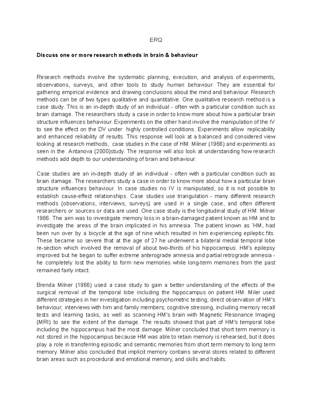 ERQ Research Methods in Brain & Behavior: Case Studies & Experiments ...