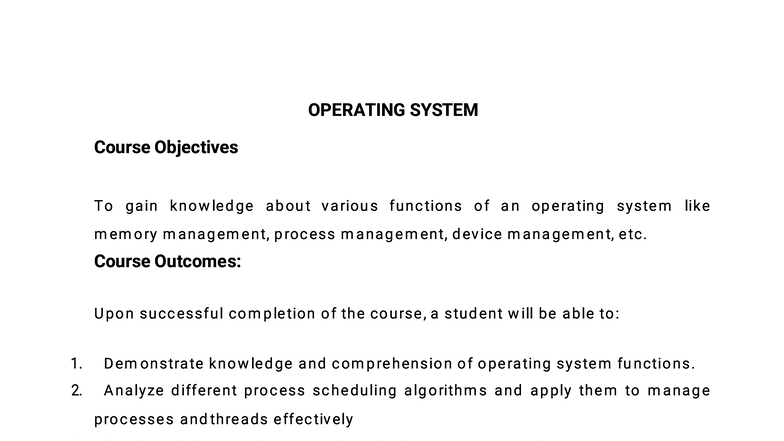 OS 2023-24: Comprehensive Guide to Operating Systems Functions and ...