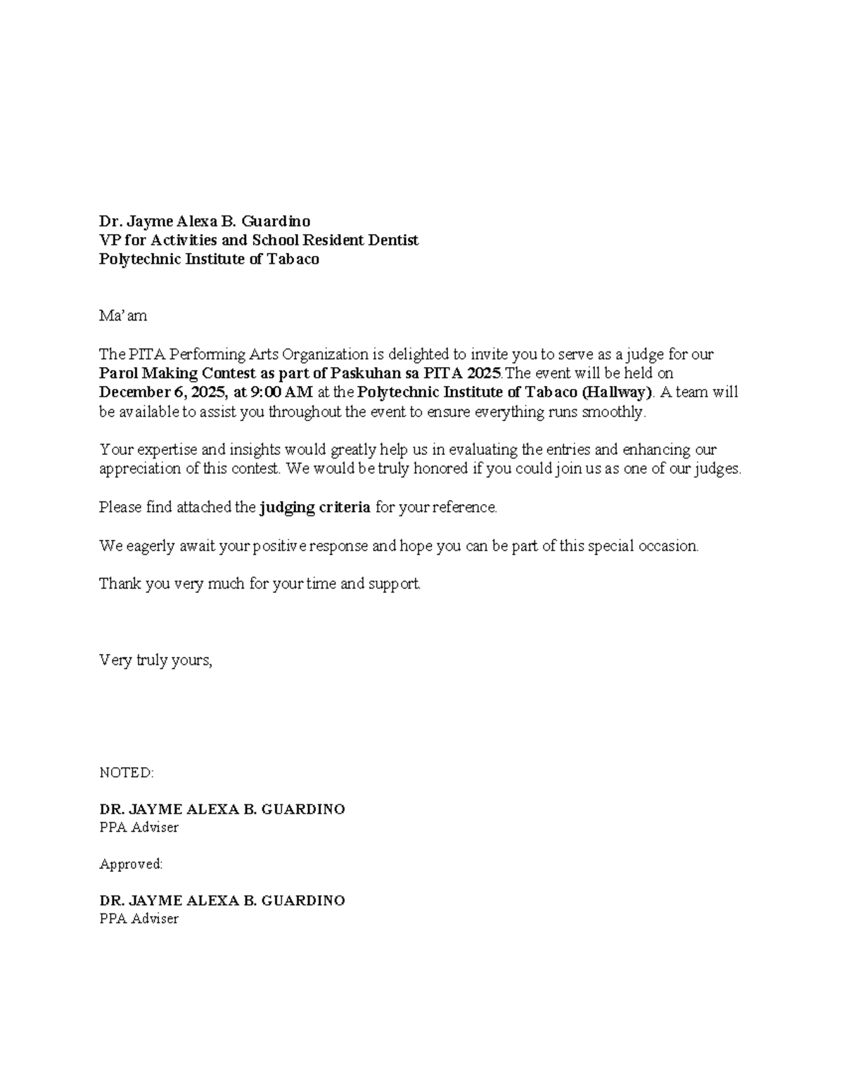 PPA Parol Making Contest Invitation & Guidelines 2025 - Studocu