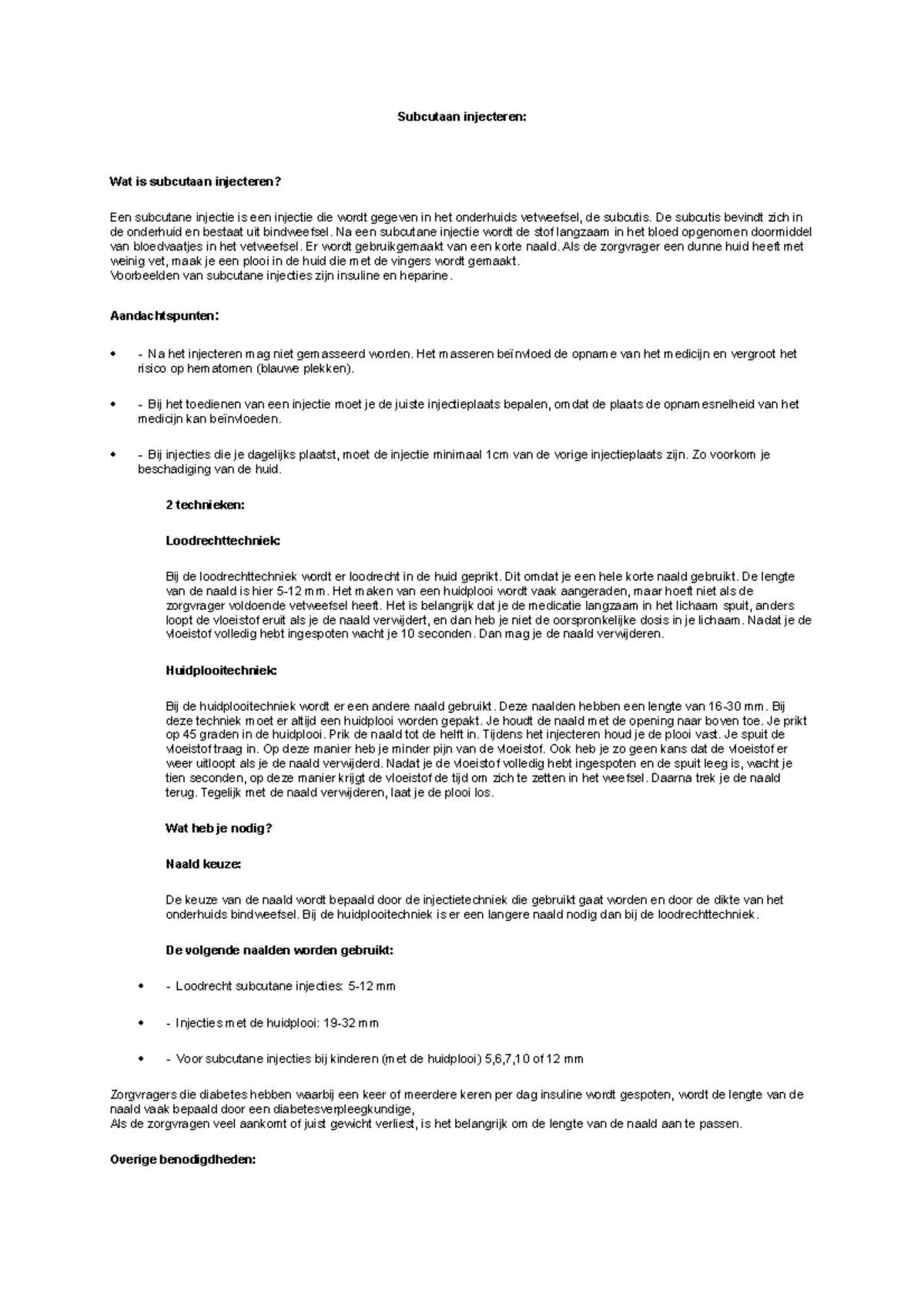 Subcutaan Injecteren: Technieken en Aandachtspunten voor Zorgverleners ...