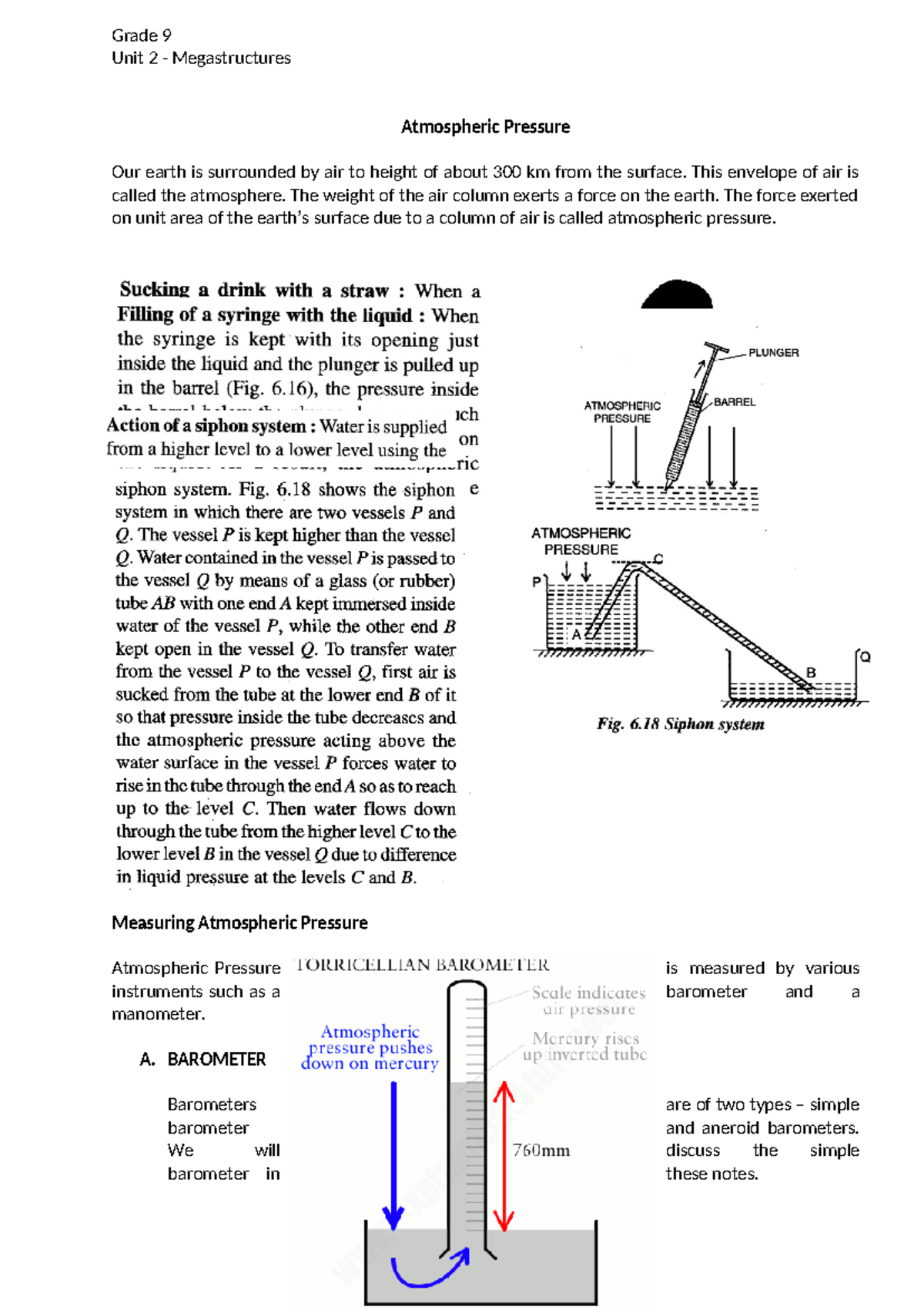 Atmospheric Pressure Measurement & Concepts - Unit 2 Megastructures ...